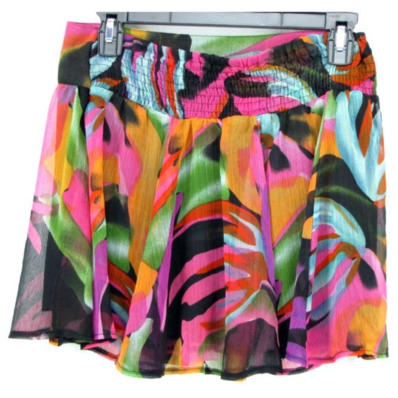 Dizzy | Skirts | Sale Colorful Abstract Sheer Pink Orange Short Mini ...